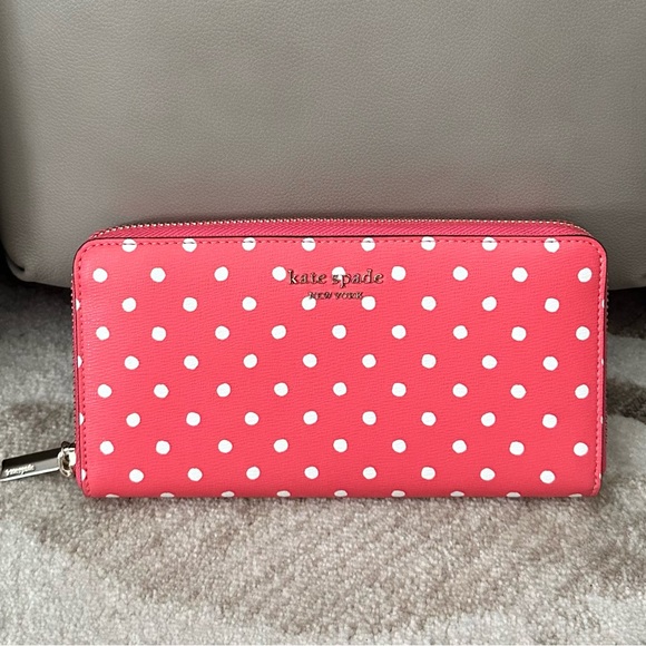 kate spade | Bags | New Kate Spade Spencer Dots Zip Around Continental ...